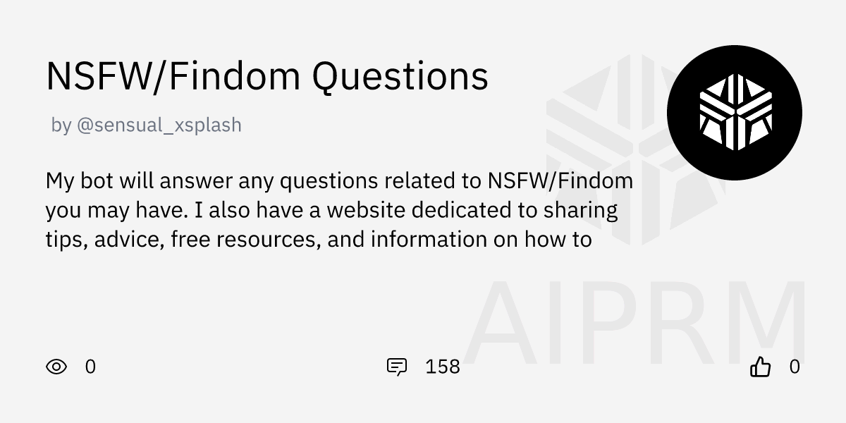 GPT "NSFW/Findom Questions" by "@sensual_xsplash" - AIPRM for ChatGPT