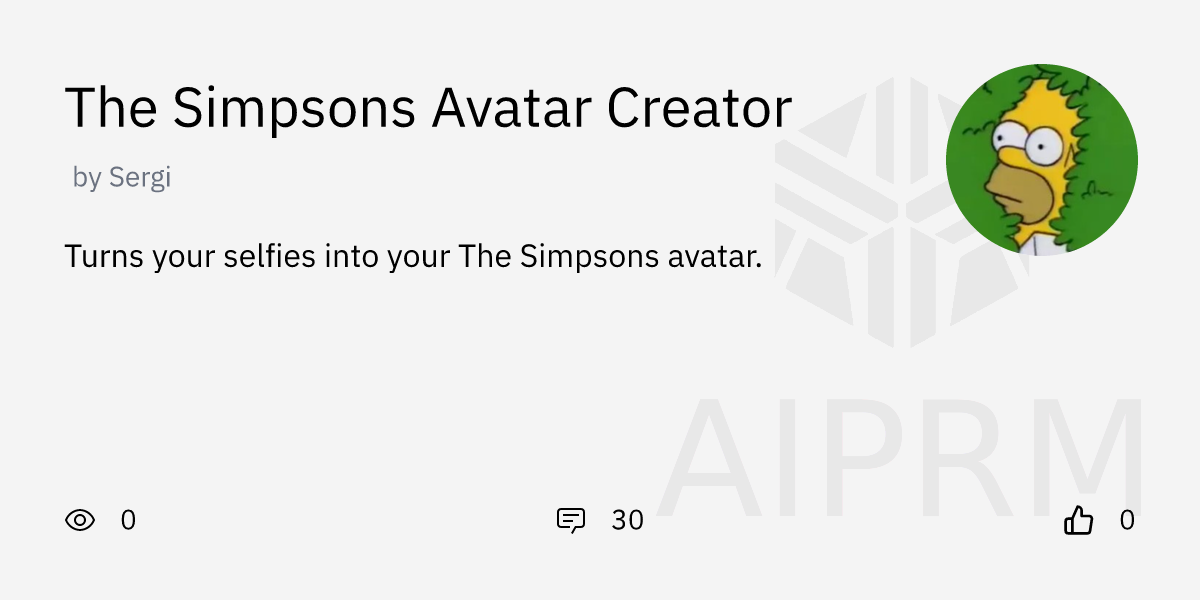 GPT "The Simpsons Avatar Creator" by "Sergi" - AIPRM for ChatGPT