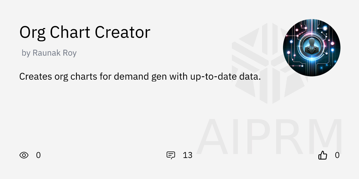 GPT "Org Chart Creator" by "Raunak Roy" - AIPRM for ChatGPT