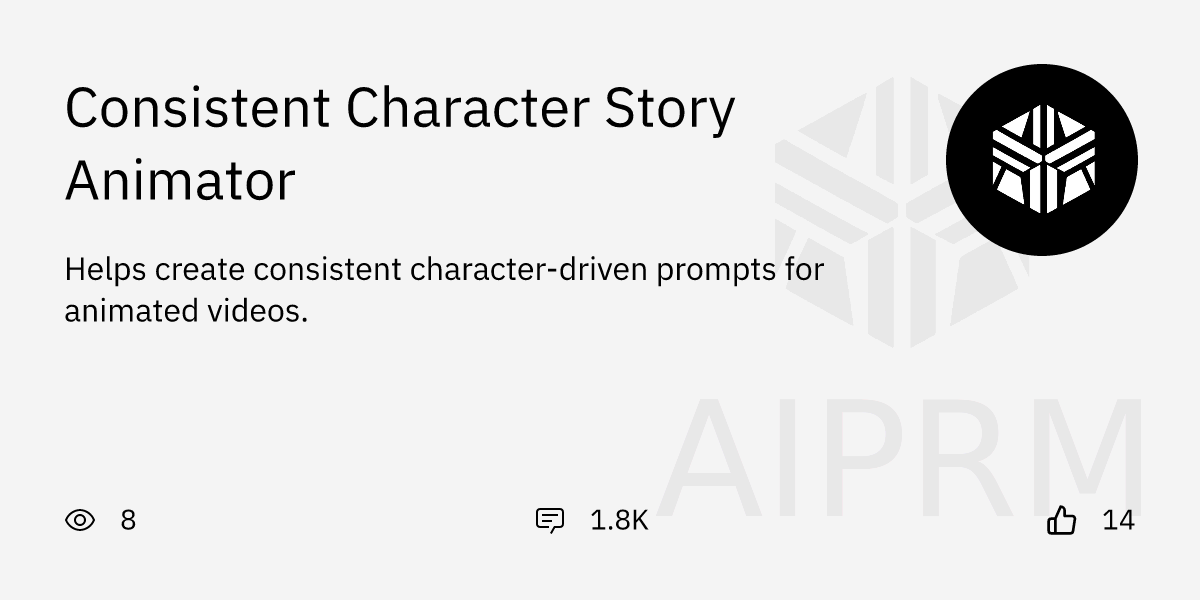 GPT "Consistent Character Story Animator" - AIPRM for ChatGPT