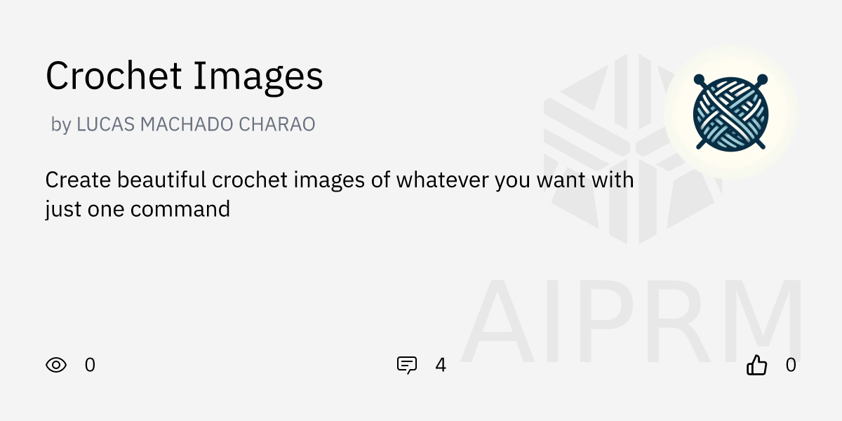 GPT "Crochet Images" by "LUCAS MACHADO CHARAO" - AIPRM for ChatGPT