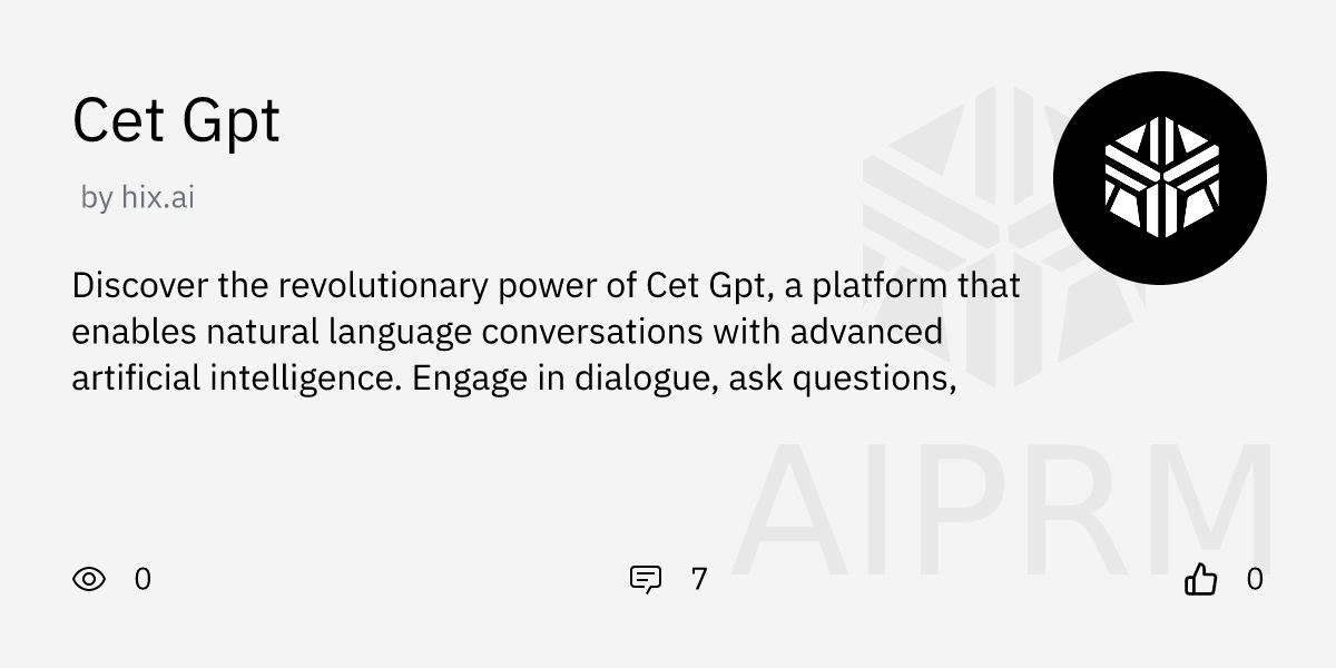 GPT "Cet Gpt" by "hix.ai" - AIPRM for ChatGPT
