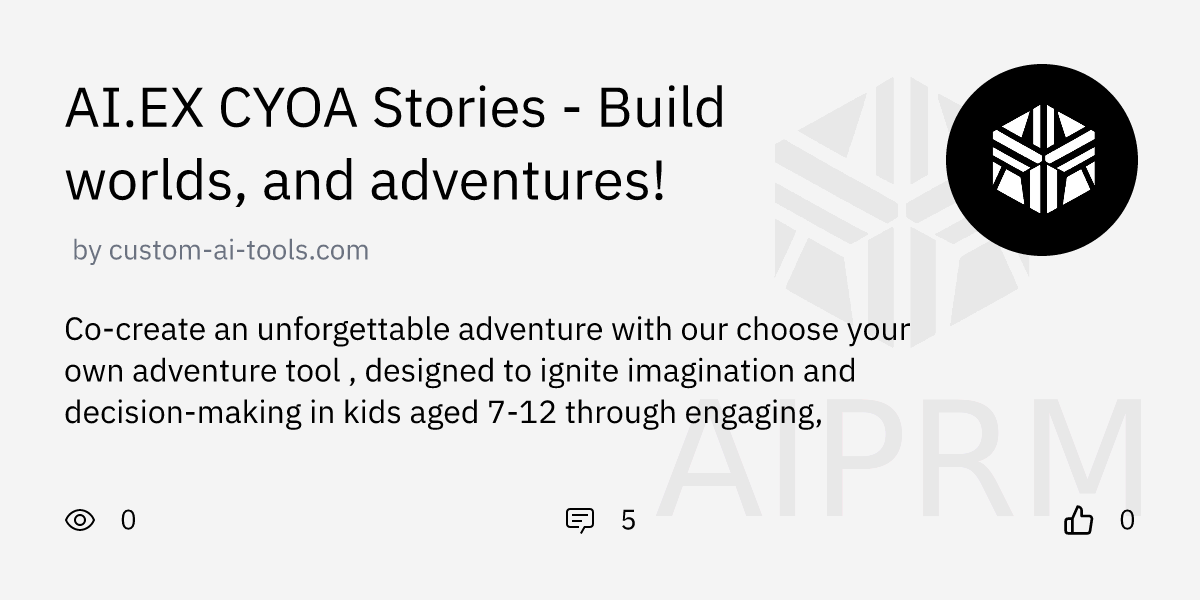 GPT "AI.EX CYOA Stories - Build worlds, and adventures!" by "custom-ai ...