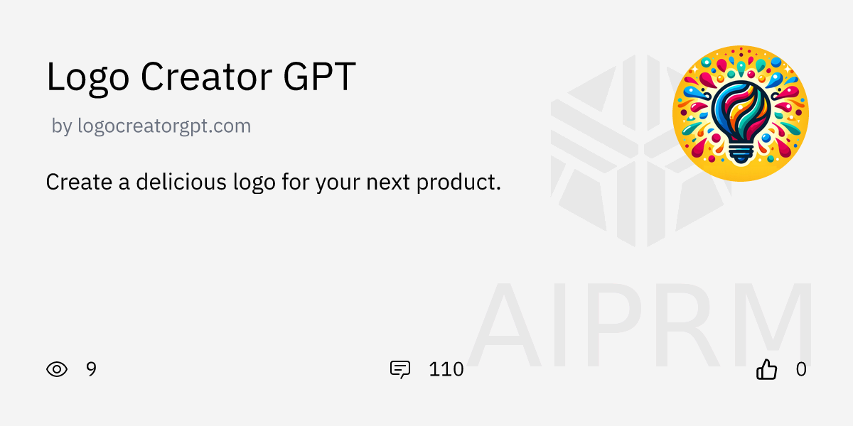 GPT "Logo Creator GPT" by "logocreatorgpt.com" - AIPRM for ChatGPT