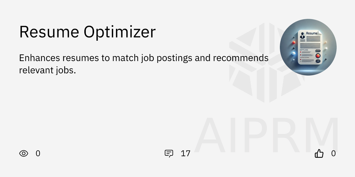GPT "Resume Optimizer" - AIPRM for ChatGPT