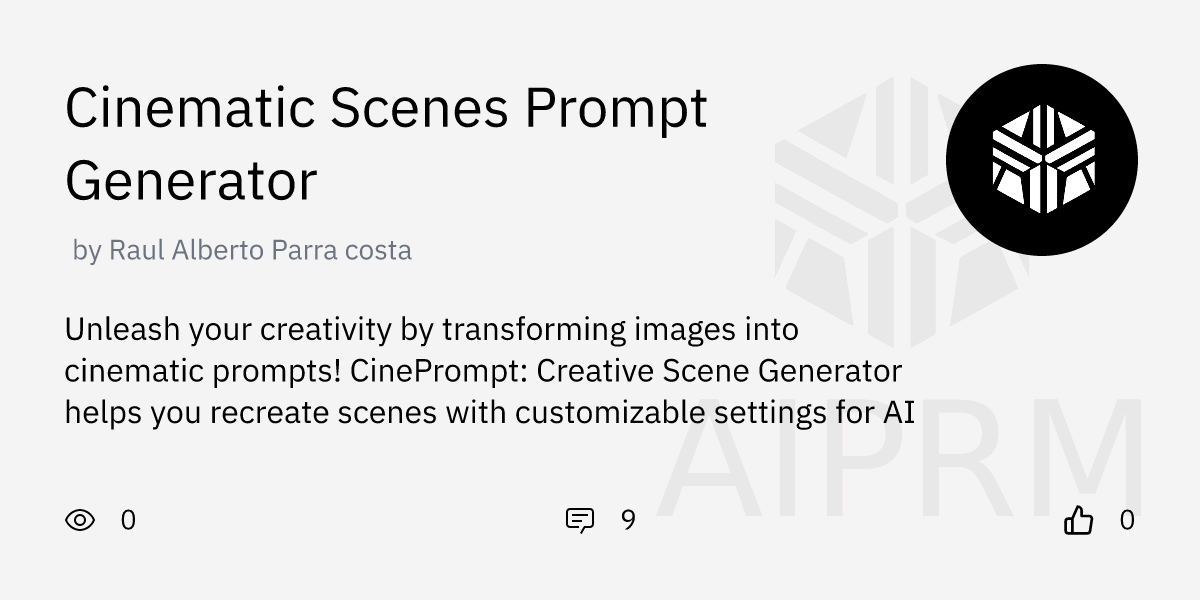 GPT "Cinematic Scenes Prompt Generator" by "Raul Alberto Parra costa ...