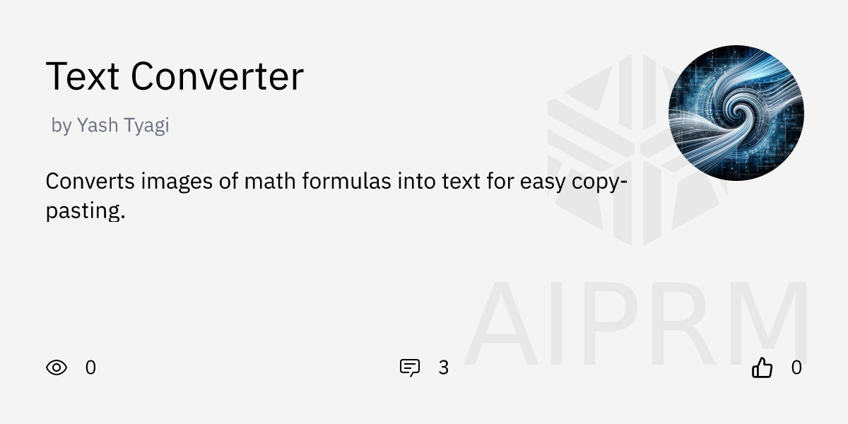 GPT "Text Converter" by "Yash Tyagi" - AIPRM for ChatGPT