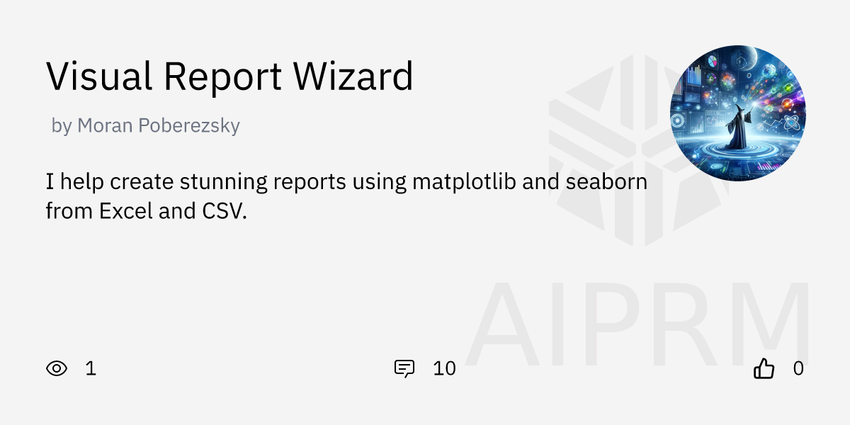 GPT "Visual Report Wizard" by "Moran Poberezsky" - AIPRM for ChatGPT