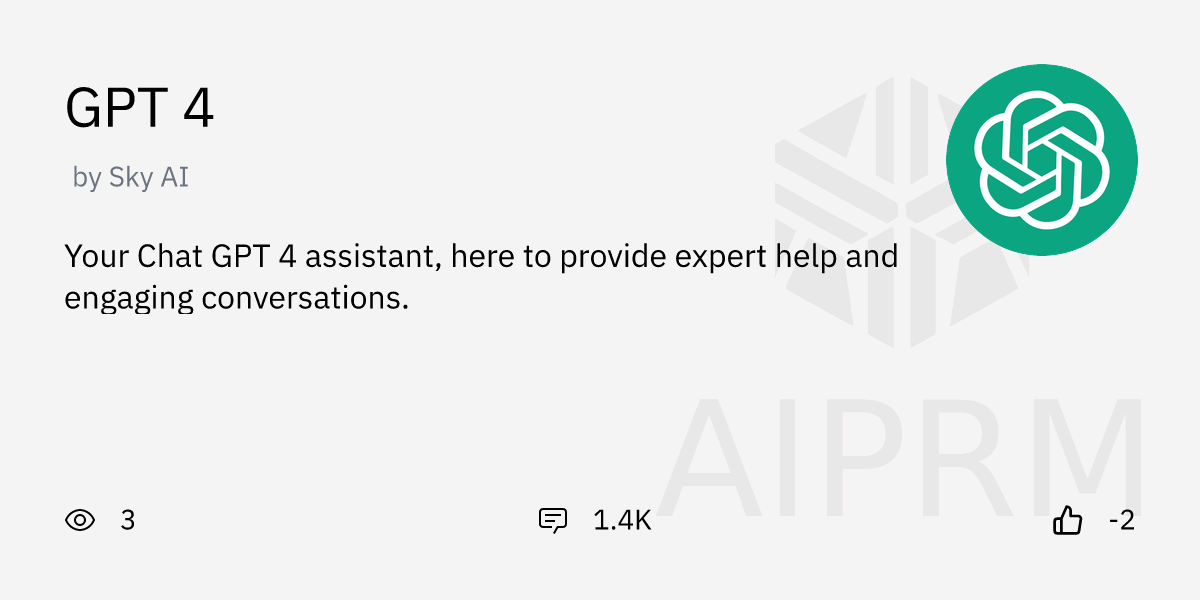 GPT "GPT 4" by "Sky AI" - AIPRM for ChatGPT