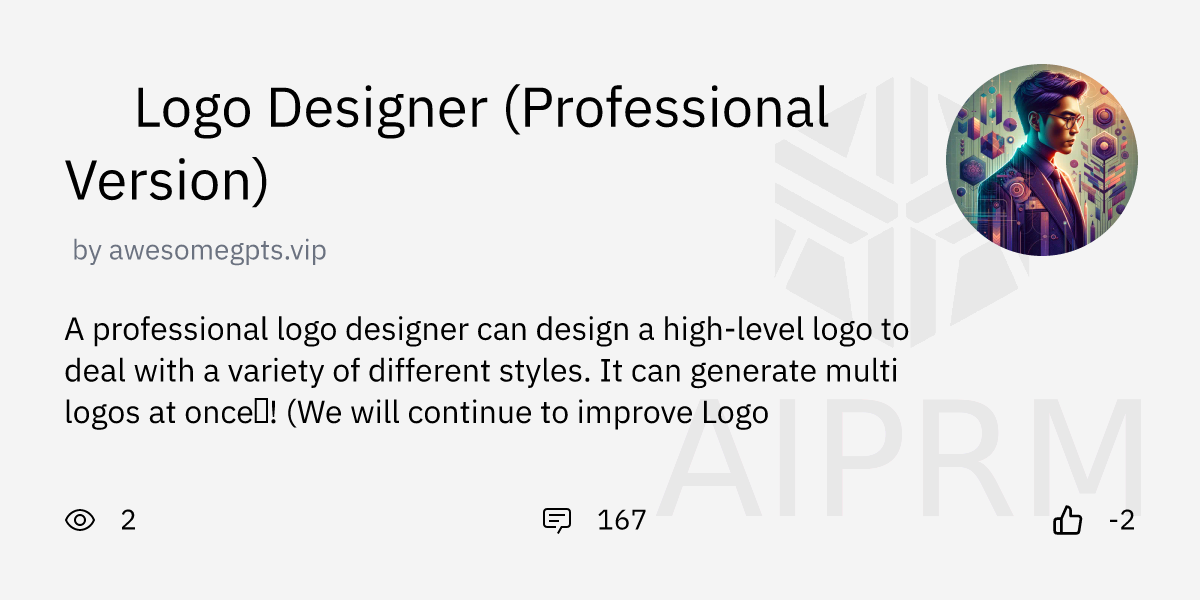 GPT "🦄 Logo Designer (Professional Version)" by "awesomegpts.vip ...