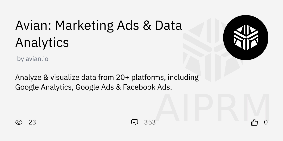 GPT "Avian: Marketing Ads & Data Analytics" by "avian.io" - AIPRM for ChatGPT