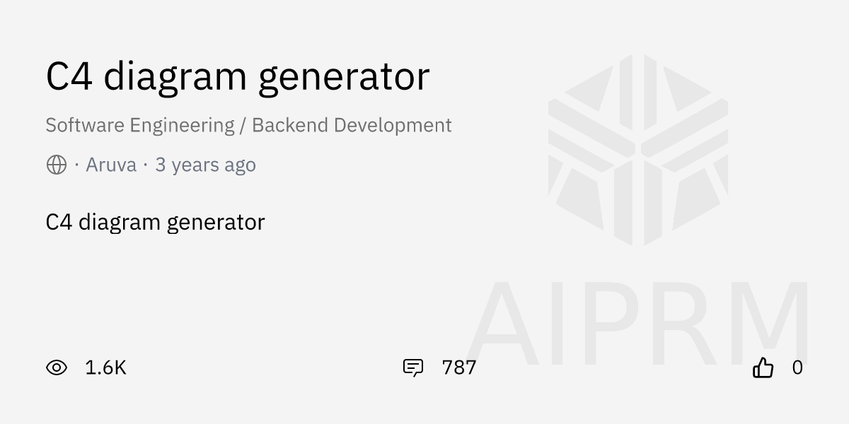 Prompt "C4 diagram generator" by "Aruva" - AIPRM for ChatGPT